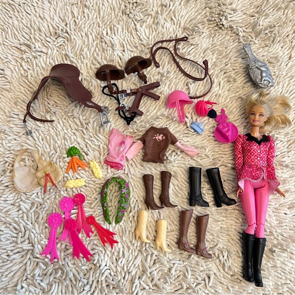 Barbie | Toys | Barbie Doll And Her Horse Riding Accessories Bundle ...